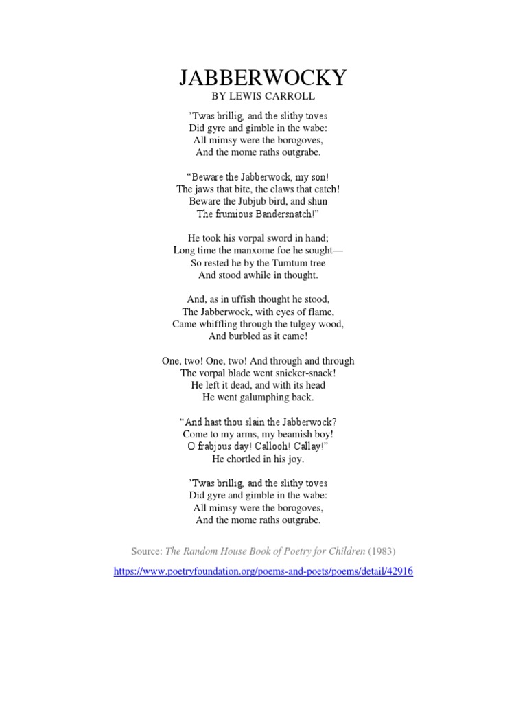 JabberWocky (Explained) | Style (Fiction) | Linguistic Typology
