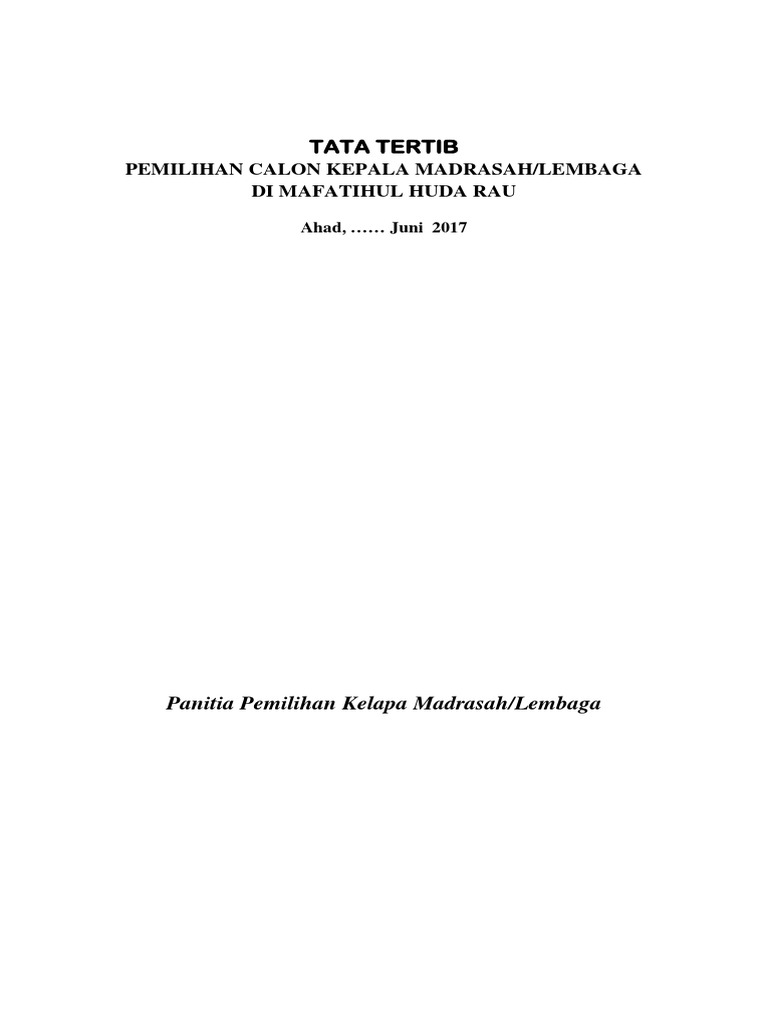 Tata Tertib Pemilihan Kepala Madrasah | PDF