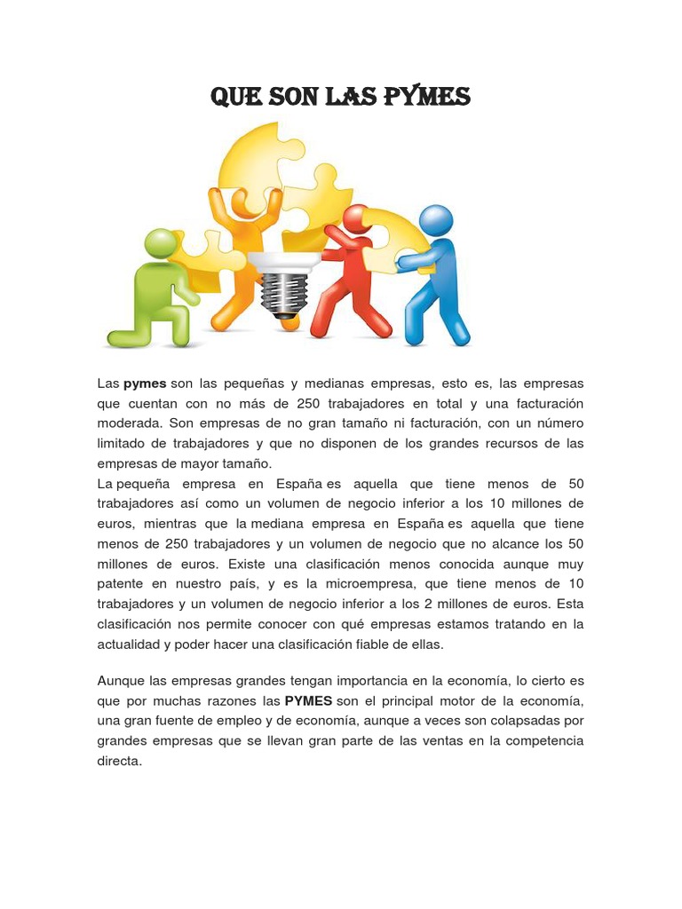 Que Son Las PYMES | PDF | Pequeñas y medianas empresas | Mercado (economía)