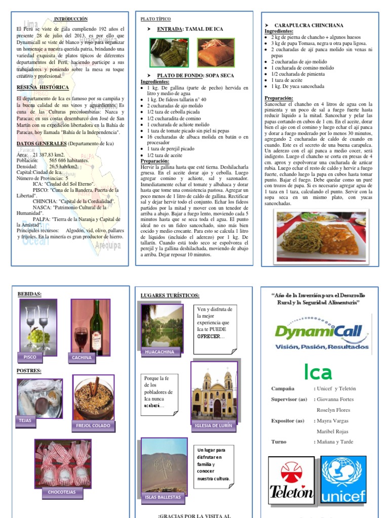 Triptico Unicef y Teleton | PDF | Cocina de las Americas | Comida y bebida