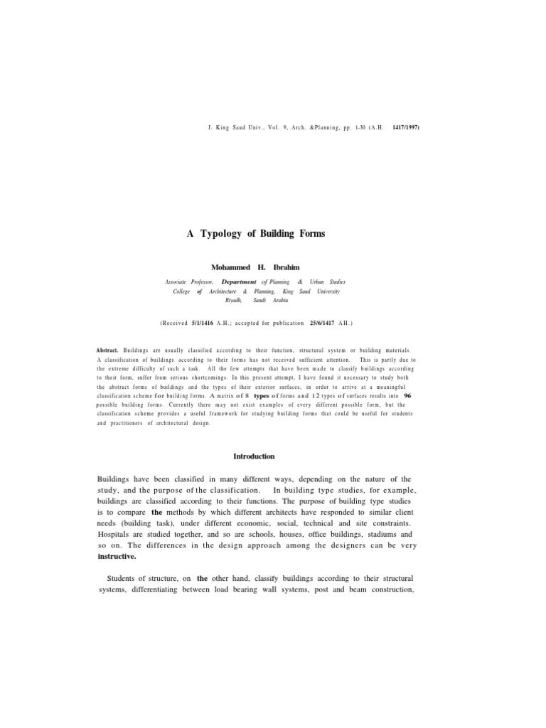 A Typology of Building Forms | PDF | Shape | Wall