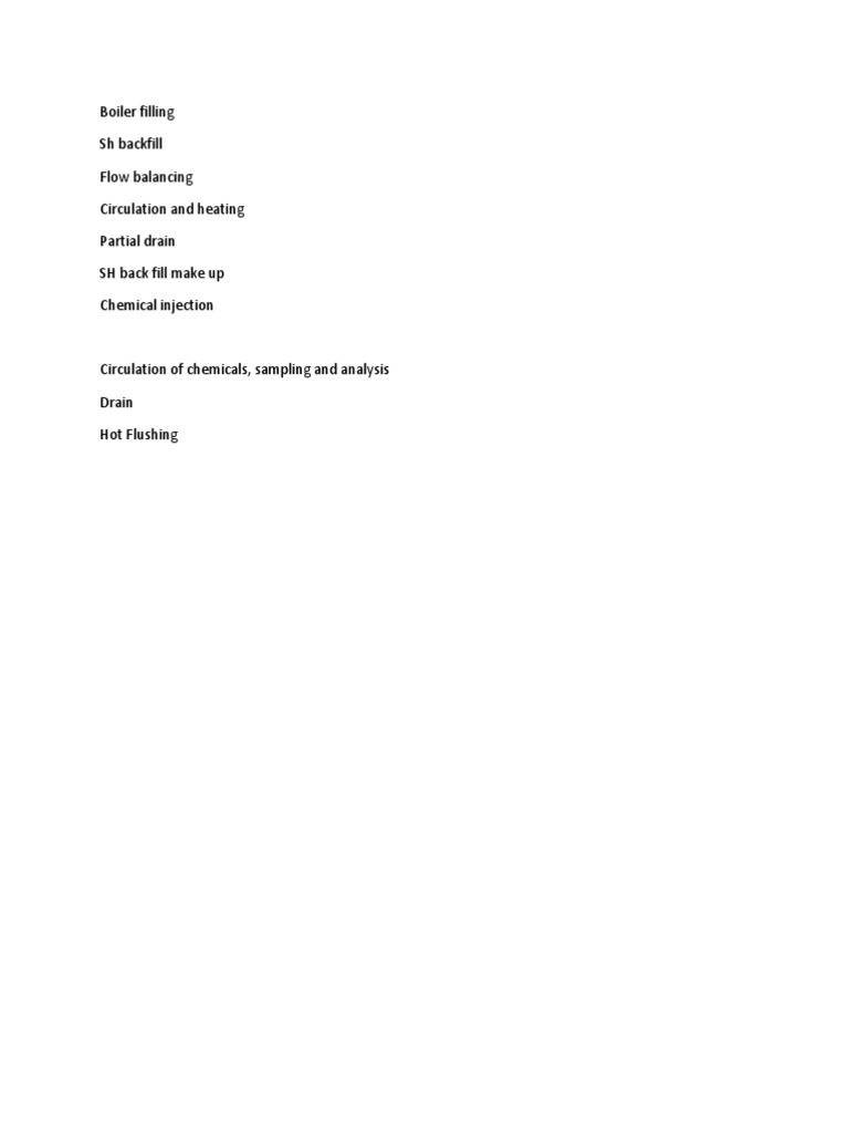 Boiler Filling SH Backfill Flow Balancing Circulation and Heating ...