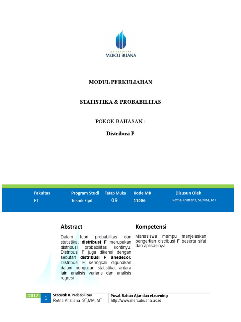 Modul9 - OL Distribusi F | PDF