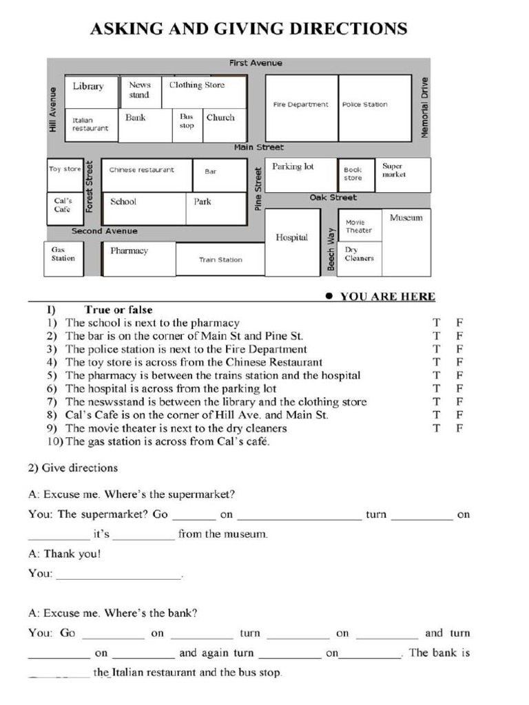 Asking and Giving Directions | PDF