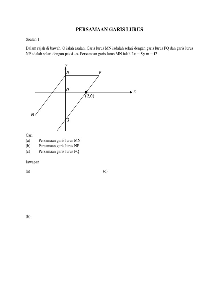 Form 4 Persamaan Garis Lurus | PDF