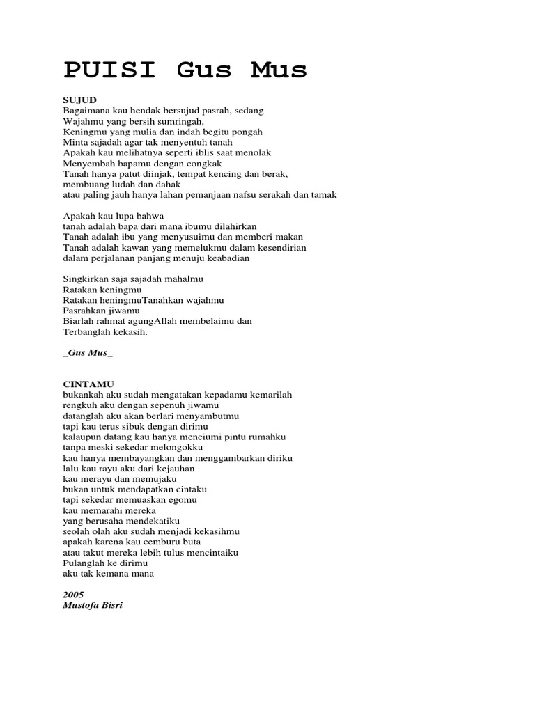 Puisi Gus Mus | PDF