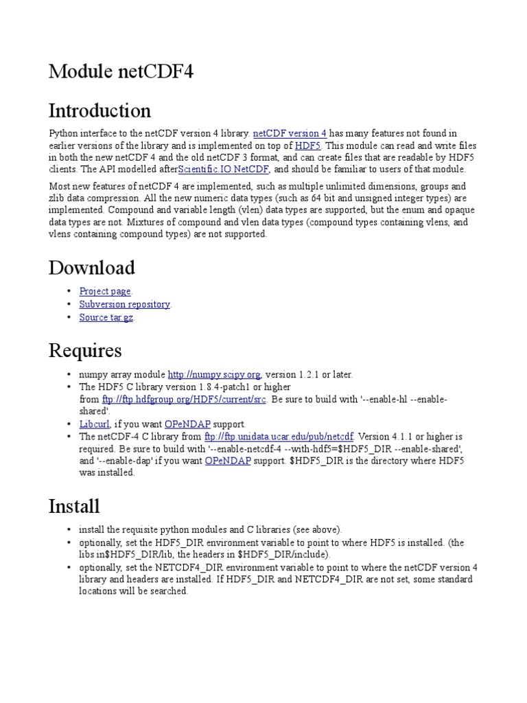 Python For Netcdf Pdf Array Data Type String Computer Science 
