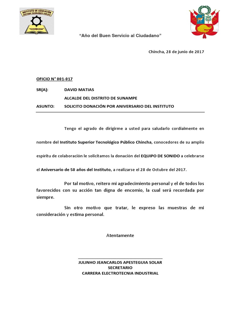Oficio Donacion | PDF