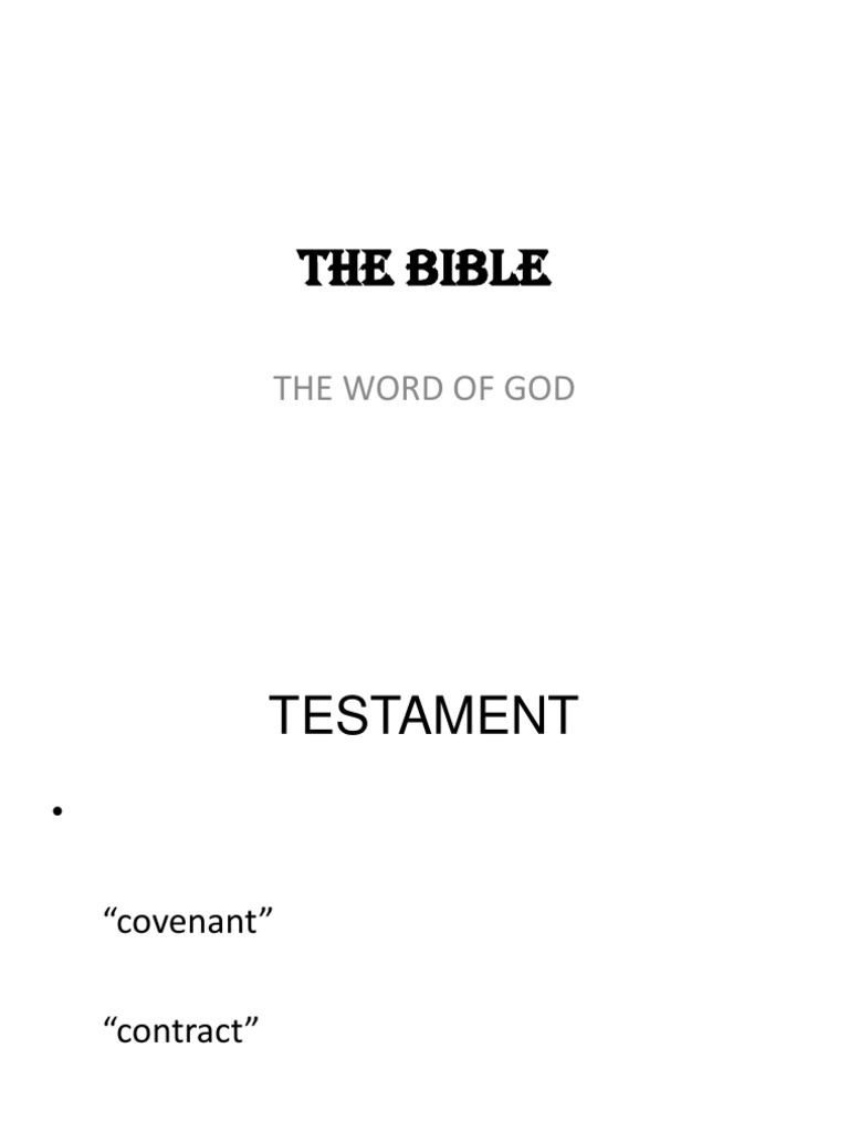 The Bible: The Word of God | PDF