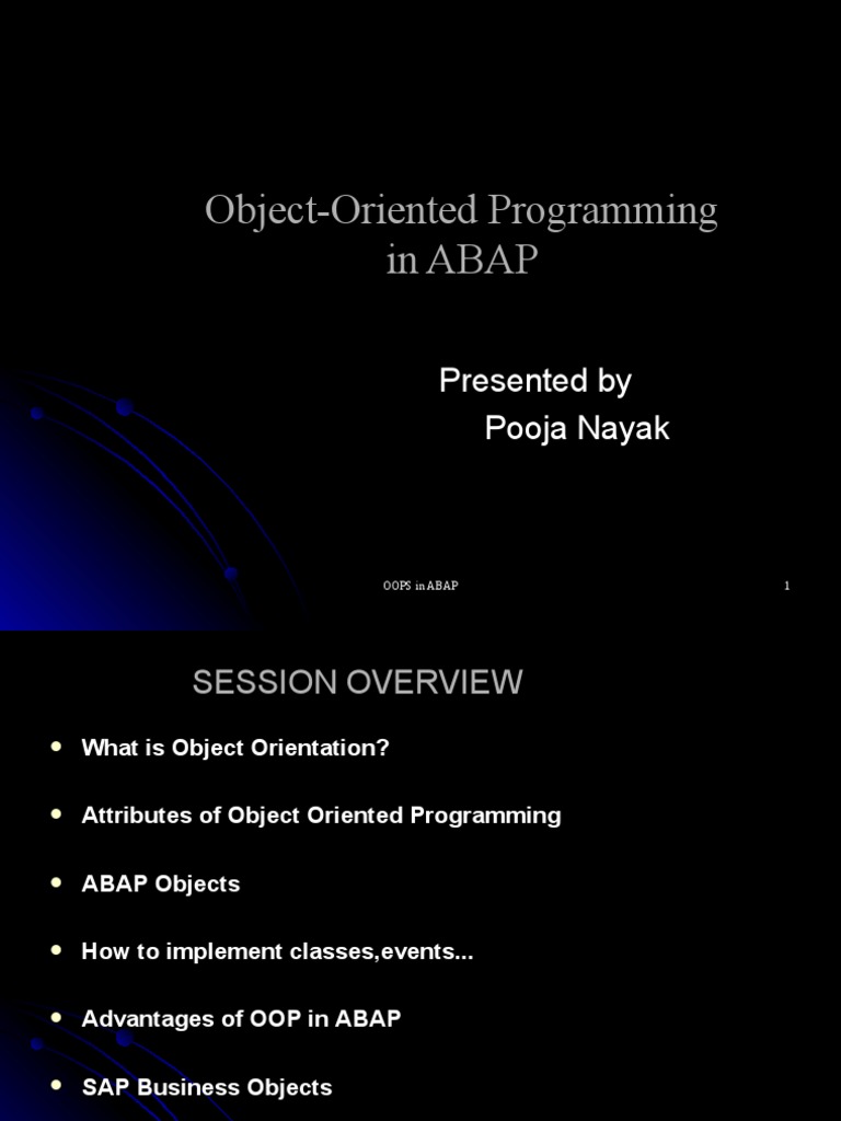 Object Oriented Programming In Abap Pdf Class Computer Programming Method Computer