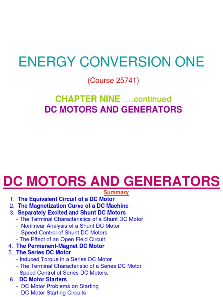 DC Motor | PDF | Electric Generator | Direct Current