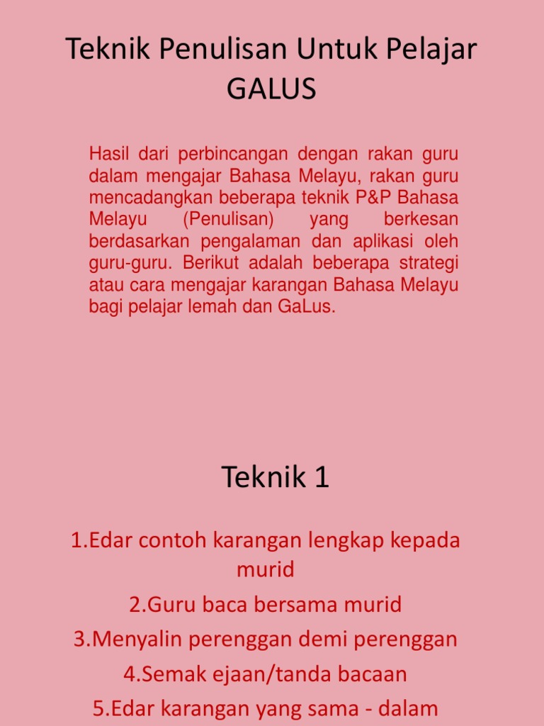 Strategi Penulisan Utk Pelajar GALUS | PDF