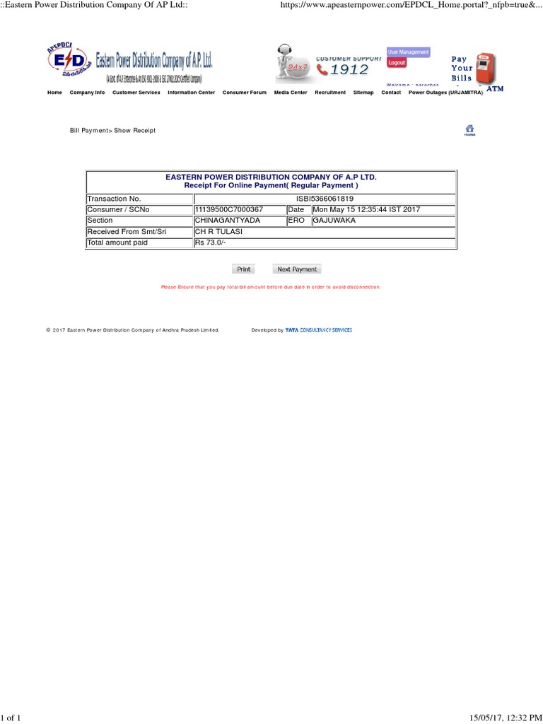 Epdcl GWK May 2017 | PDF