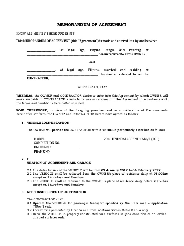 Uber Contract Template | Independent Contractor | Damages