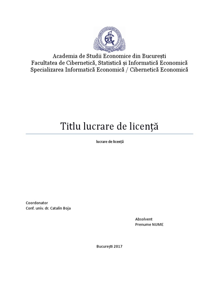Structura Lucrare de Licenta | PDF
