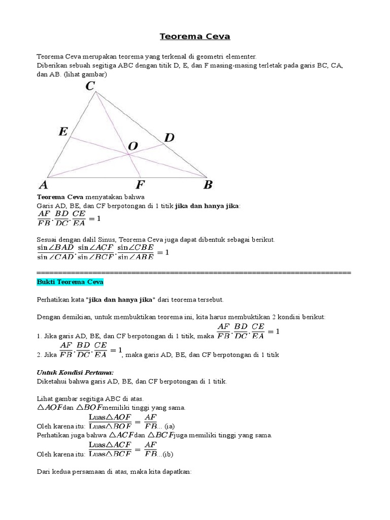 Teorema Ceva | PDF