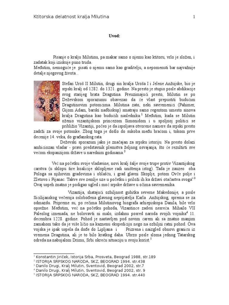 Zaduzbine Kralja Milutina | PDF