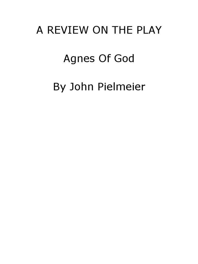 Play (Project) - Agnes of God | PDF