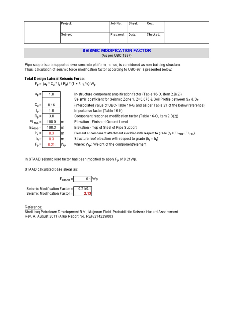 UBC - Seismic Modification Factor Calculation | PDF | Teaching Methods ...