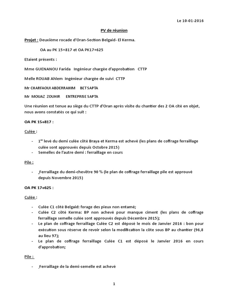 Modèle Pv De Réunion Word _ Modèle de procès-verbal ou de compte-rendu ...