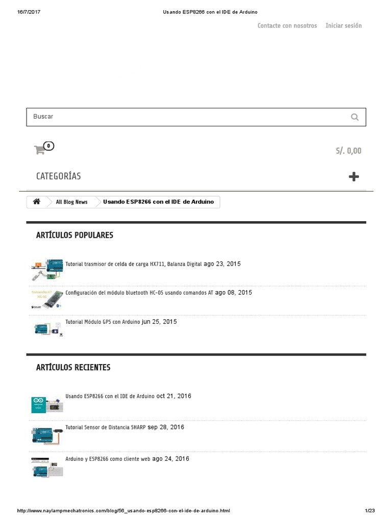 Usando ESP8266 Con El IDE de Arduino | PDF | Arduino | Microcontrolador