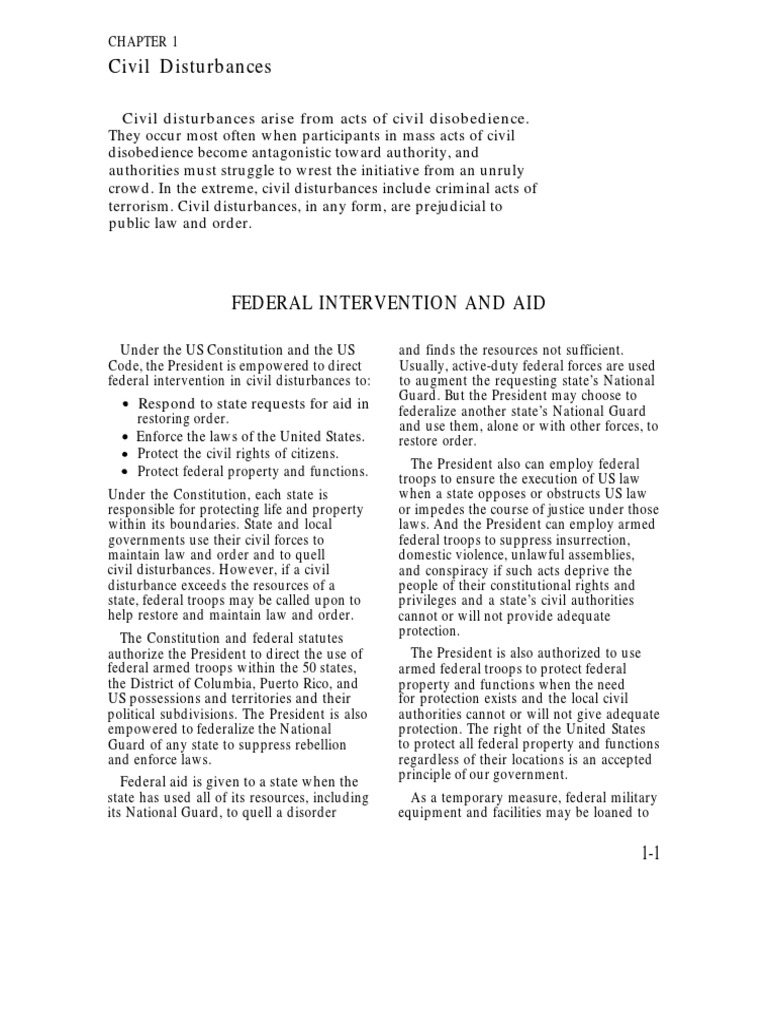 Civil Disturbances: Civil Disturbances Arise From Acts of Civil ...
