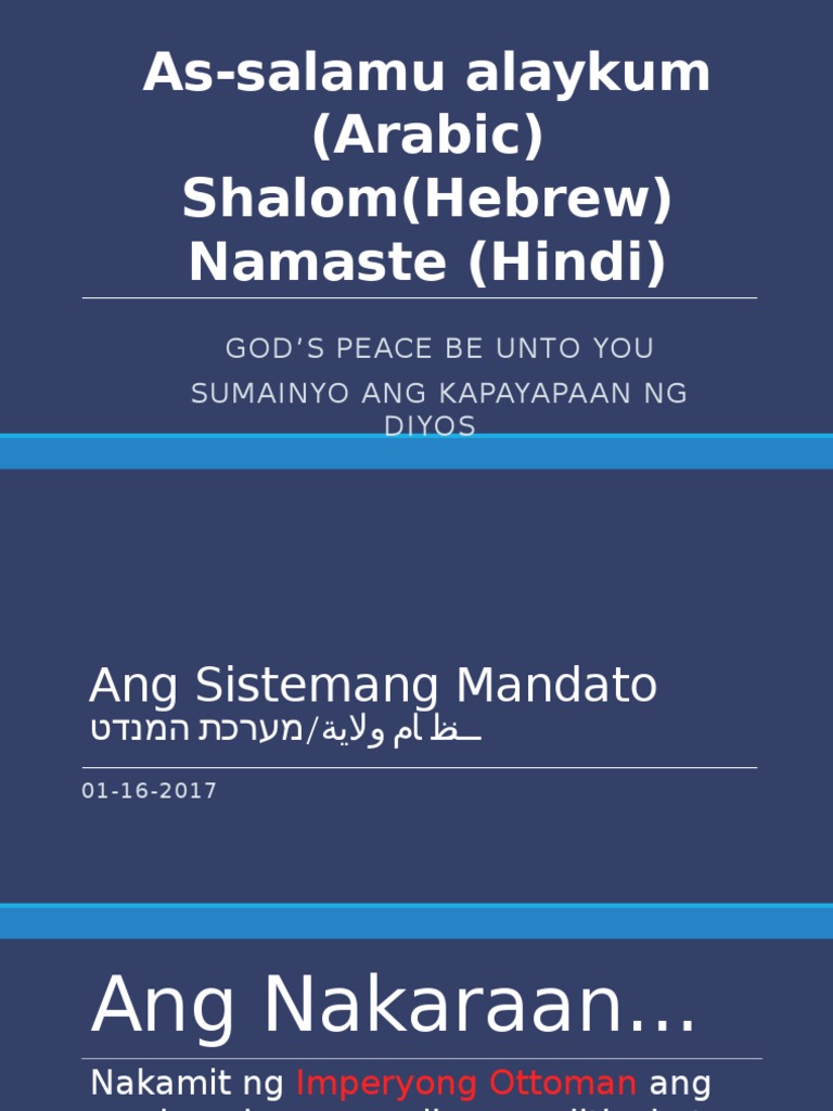 The Mandate System/Ang Sistemang Mandato | PDF