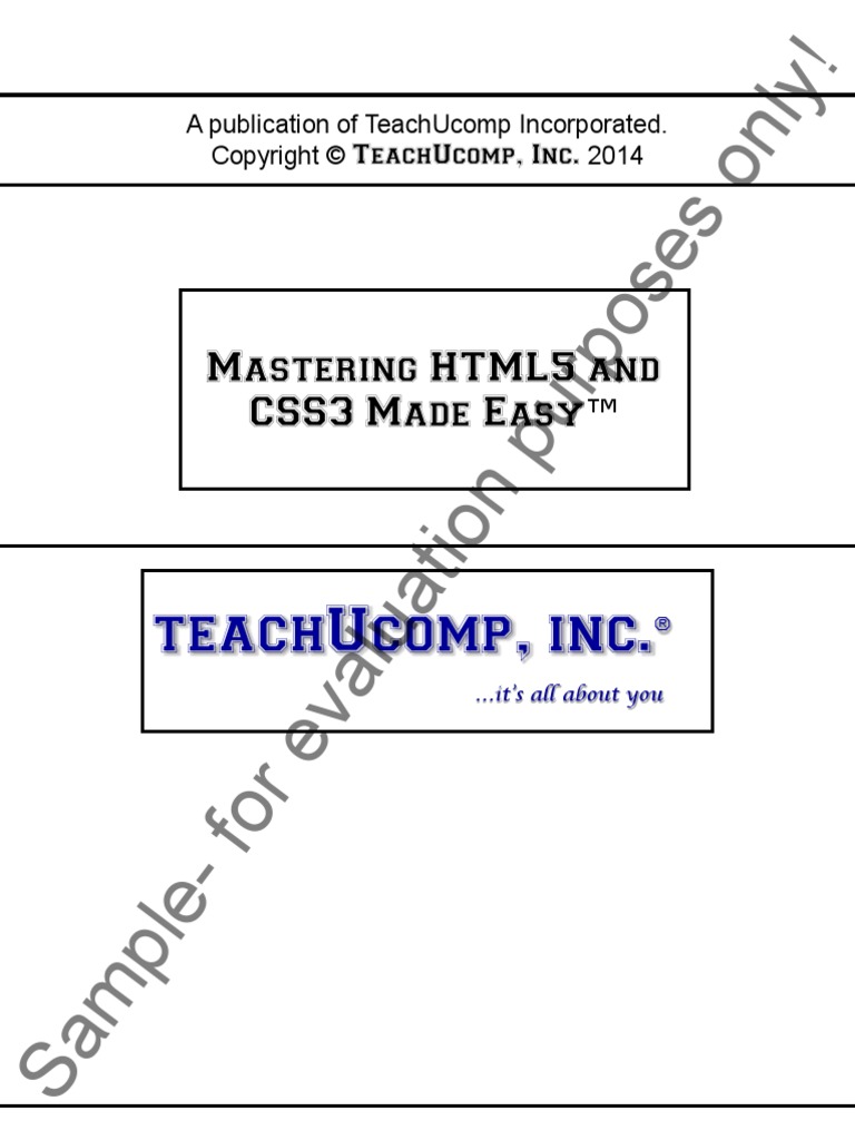 Mastering HTML5 CSS3 | PDF | Html | Html Element