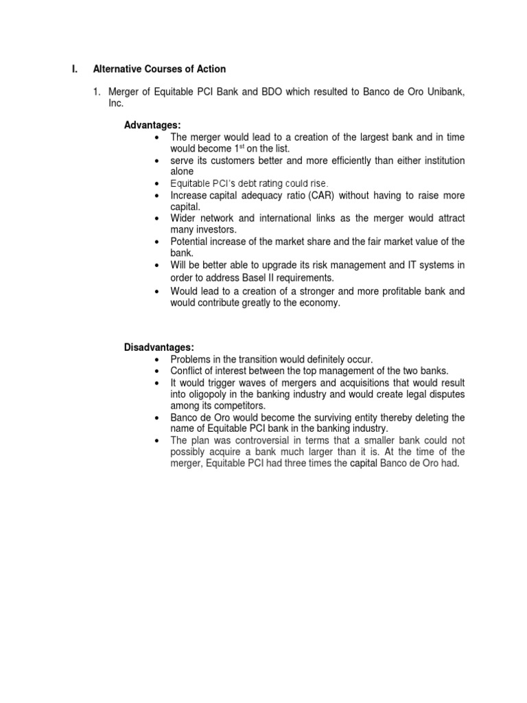 Alternative Courses of Action Adjusted | PDF | Finance & Money Management