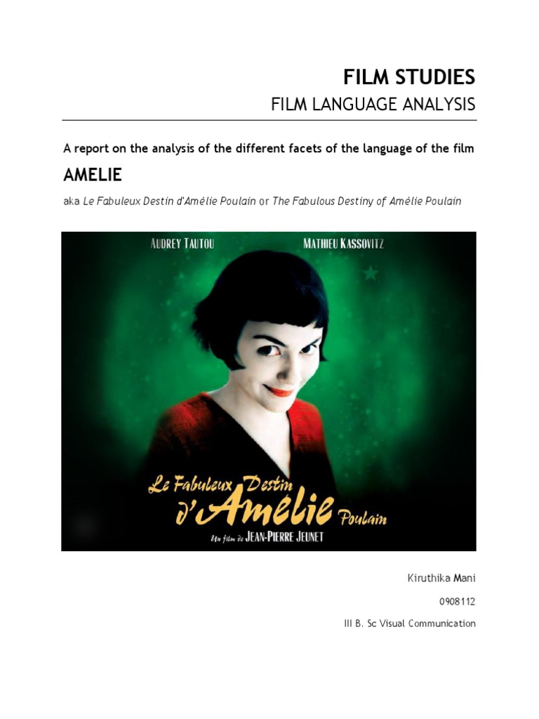 Amelie Film Language Analysis | PDF | Leisure