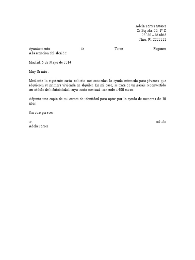 Carta de Solicitud | PDF