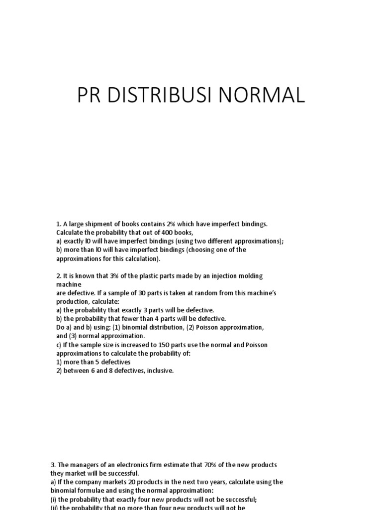 Probability Calculations for Various Distributions | PDF | Poisson ...