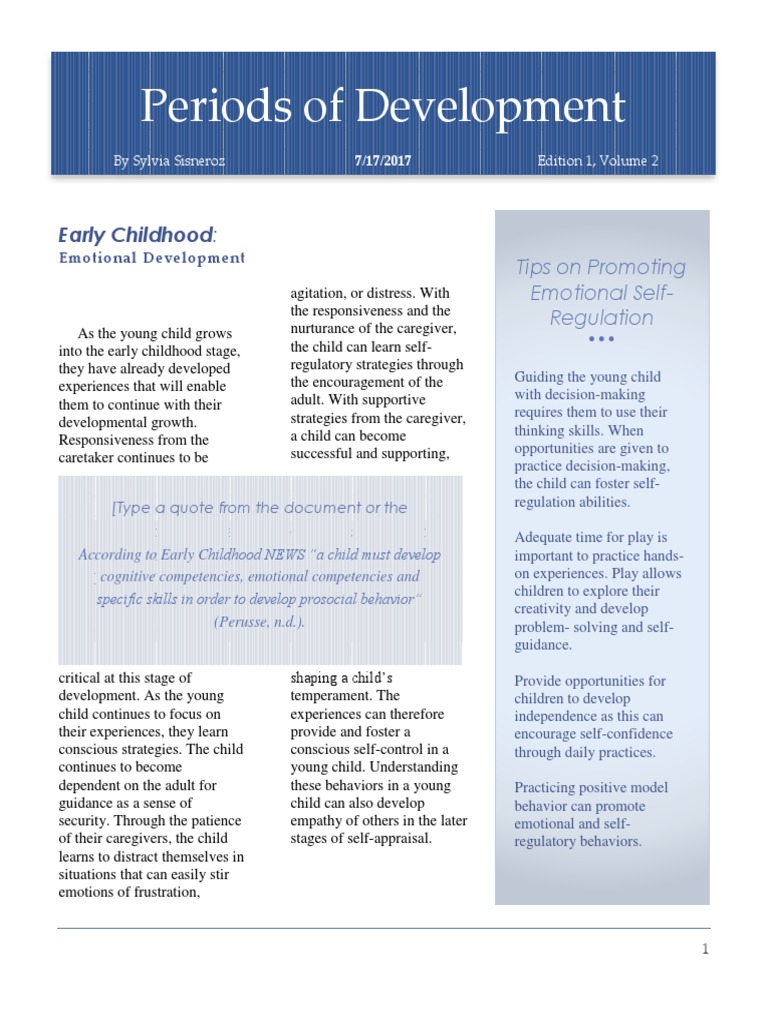 Week 5 Periods of Development Newsletter Revised | PDF | Early ...