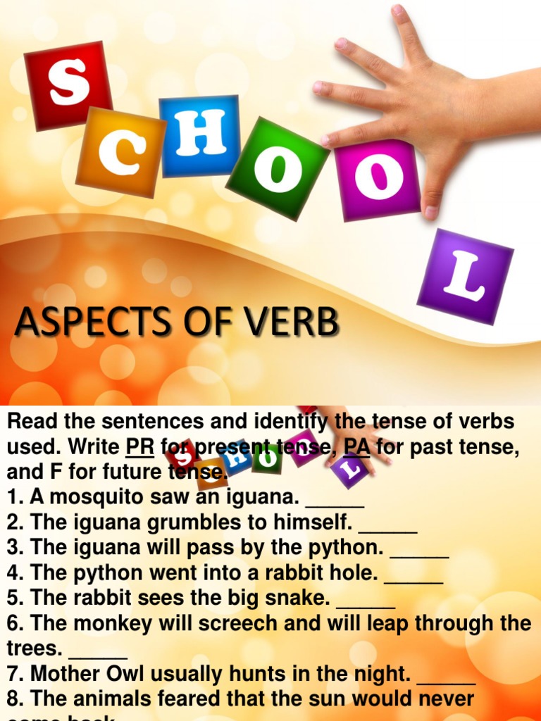 Aspects of Verb Day1 | PDF | Perfect (Grammar) | Grammatical Tense