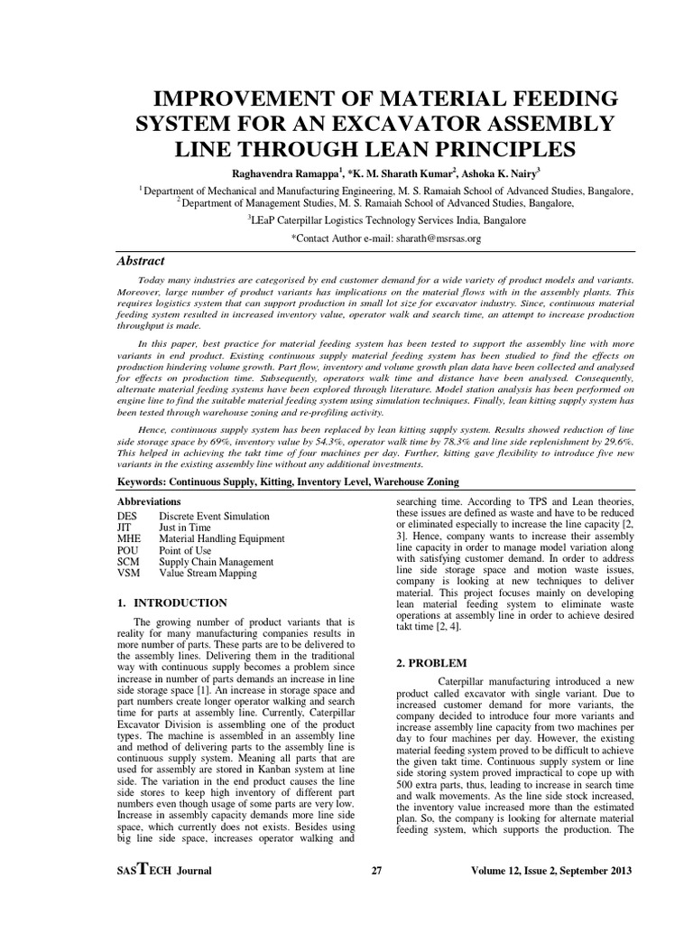 Material Feeding System | PDF | Warehouse | Inventory