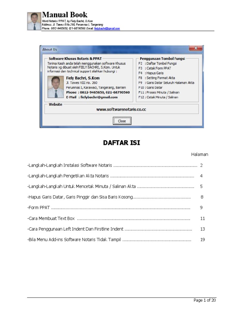Manual Book Software Notaris | PDF