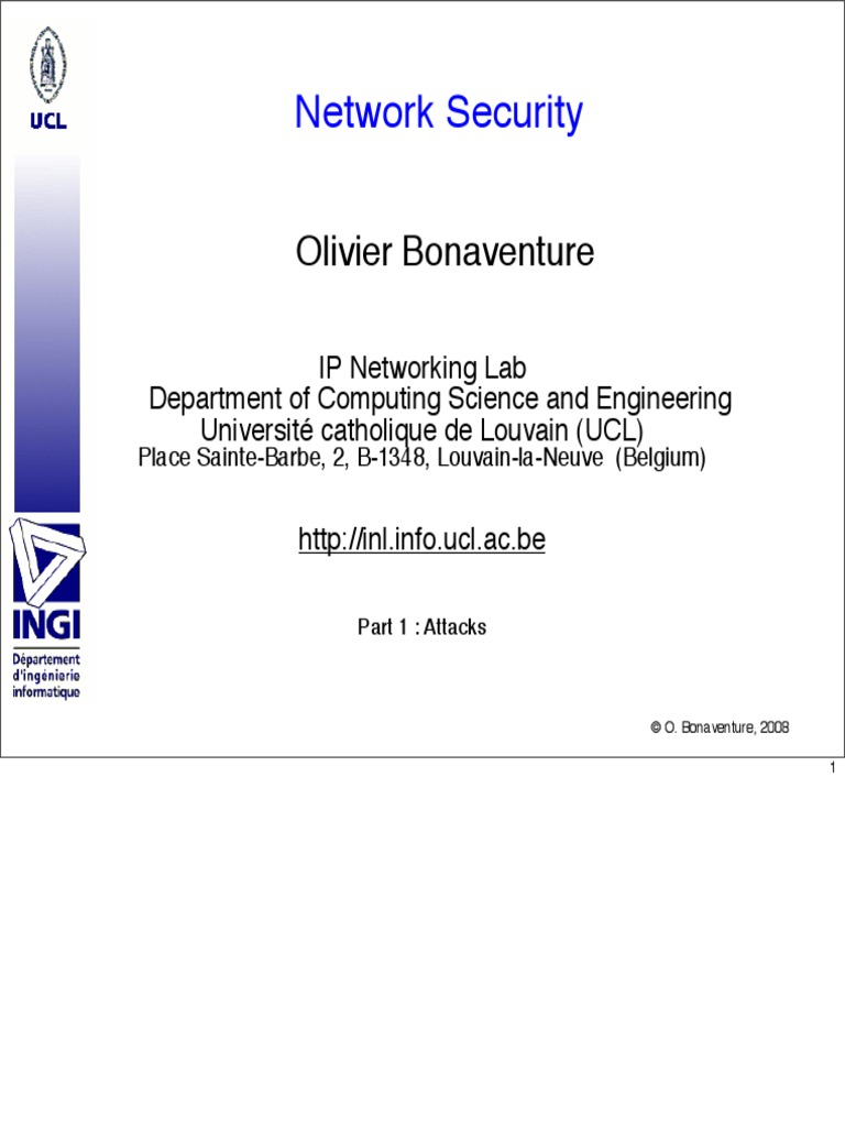 Network Security: Olivier Bonaventure | PDF | Domain Name System ...