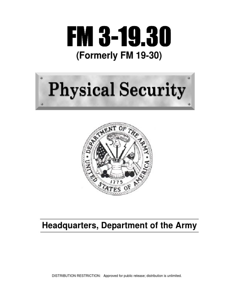 FM 3-19.30 US Army Physical Security Field Manual PDF | PDF | Counter Terrorism | Security