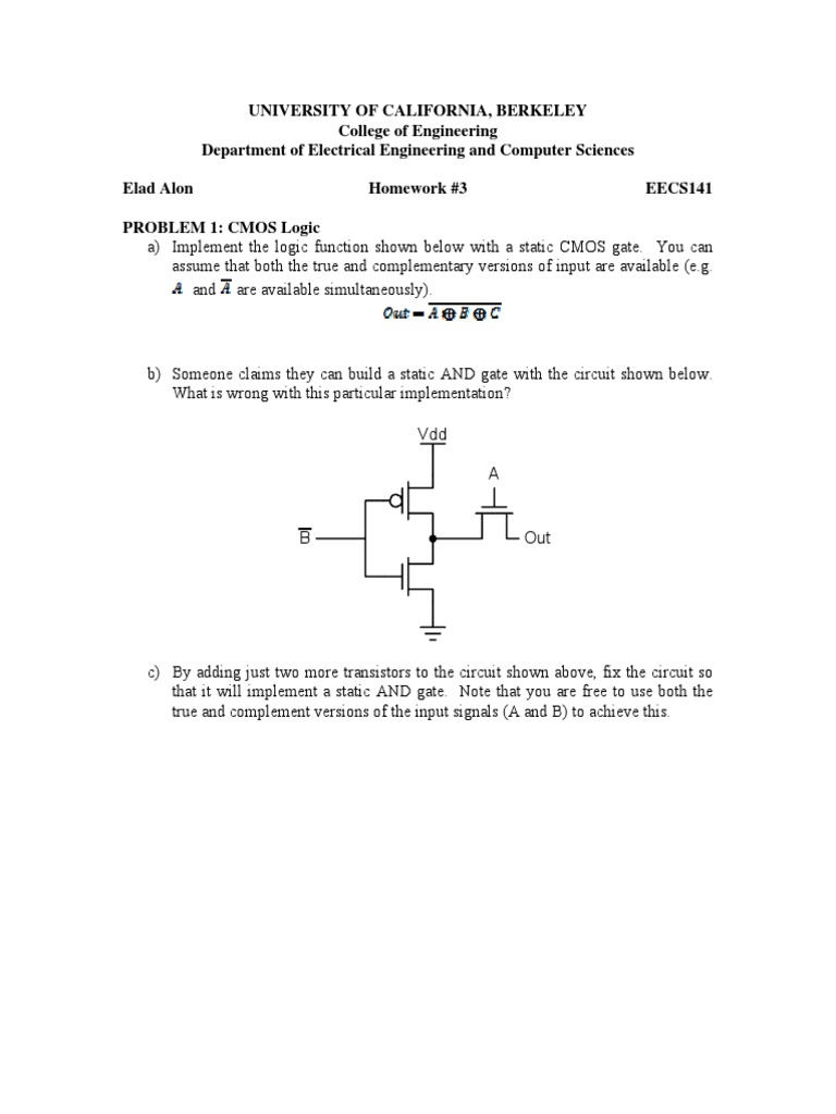 Ee141 HW3 | PDF | Cmos | Capacitor