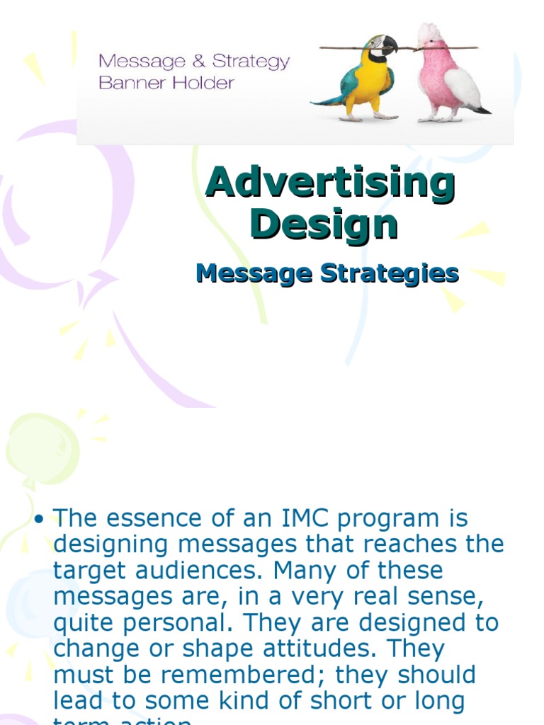 Advertising Design - Message Strategies | PDF | Advertising | Brand