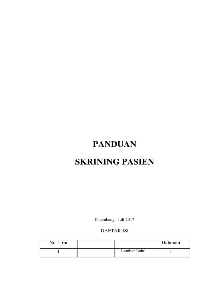 Panduan Skrining Pasien | PDF