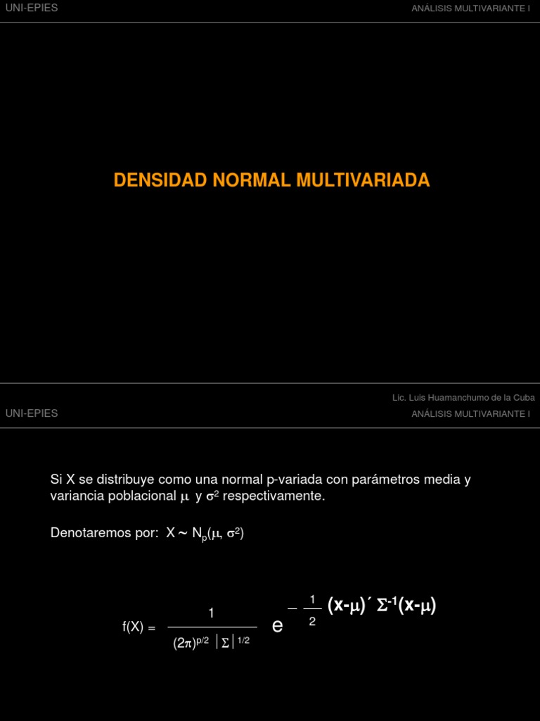 Clase 7 Distribucion Normal Multivariada | PDF | Distribución normal ...
