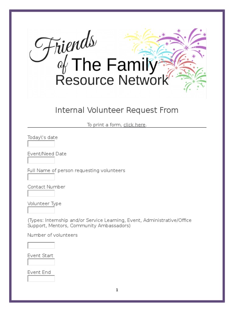 Volunteer Request Form | PDF