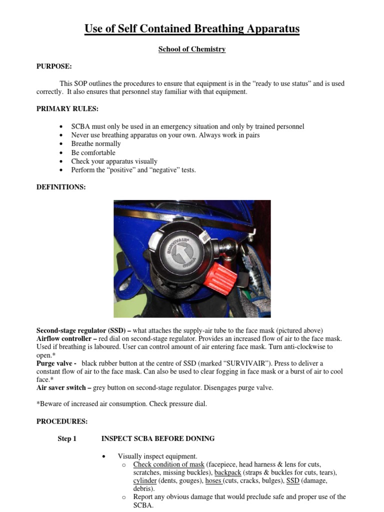 Use of Self Contained Breathing Apparatus | Underwater Diving | Equipment