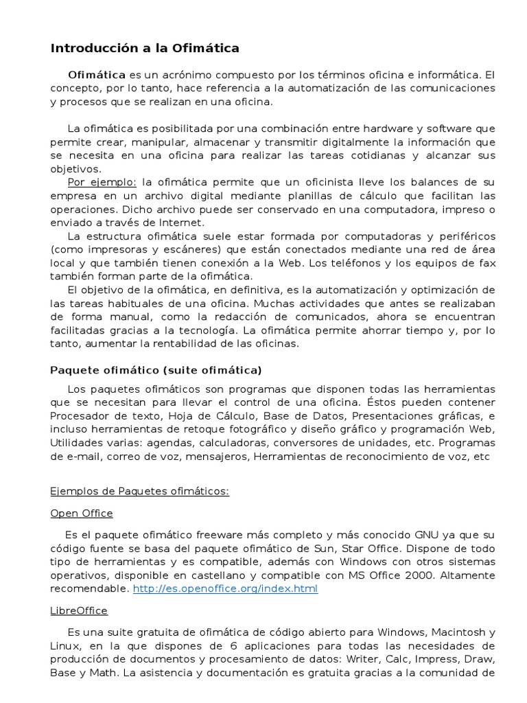 Ofimatica | PDF | Informática | Software