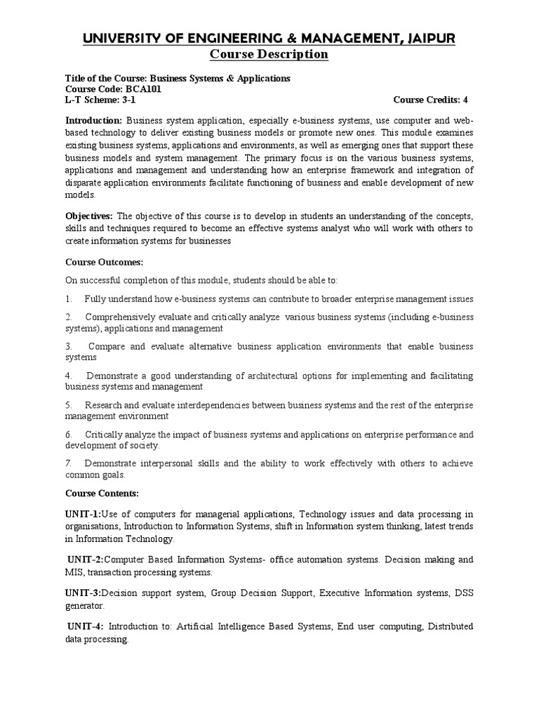 1 Bca 1st Sem Syllabus Uemj | PDF | C (Programming Language) | Equations