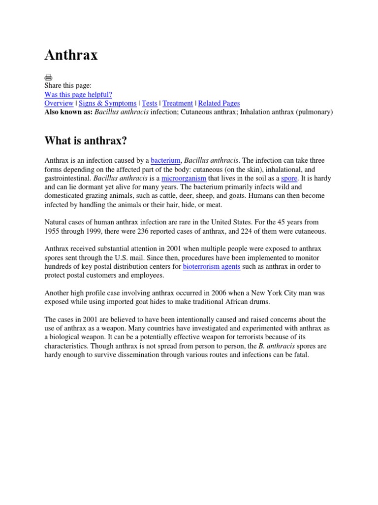 Anthrax | PDF