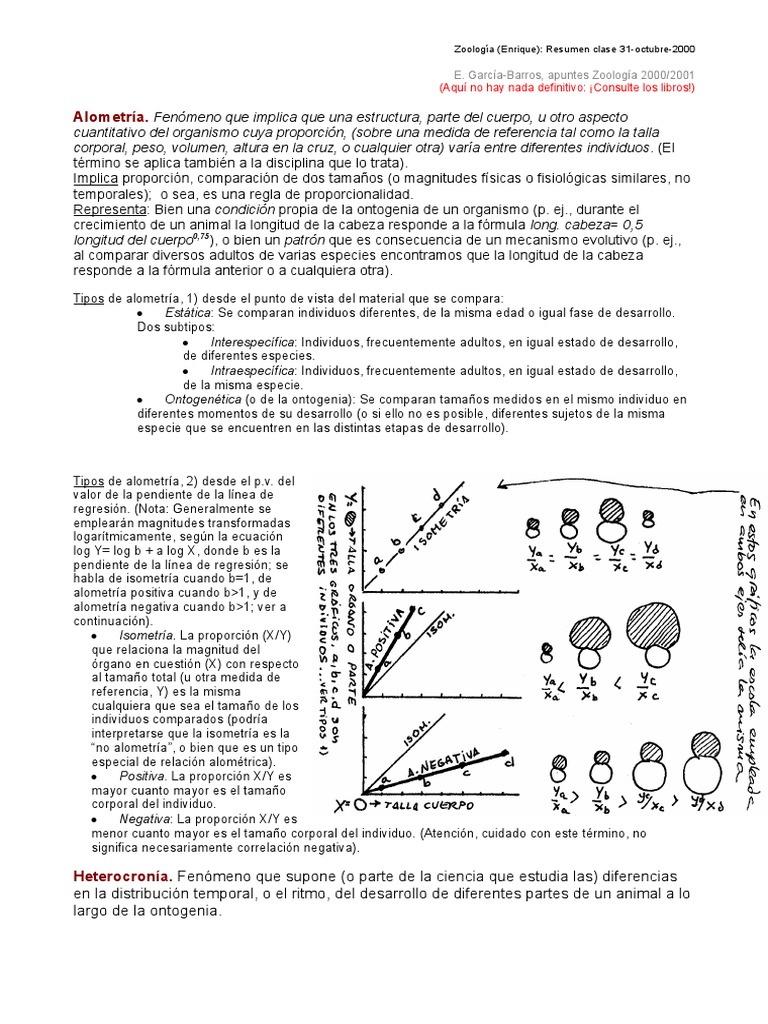 Alometría y Heterocronía en Zoología | PDF | Naturaleza | Biología