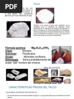 Propiedades y usos del talco mineral | PDF | Minerales | Roca (geología)