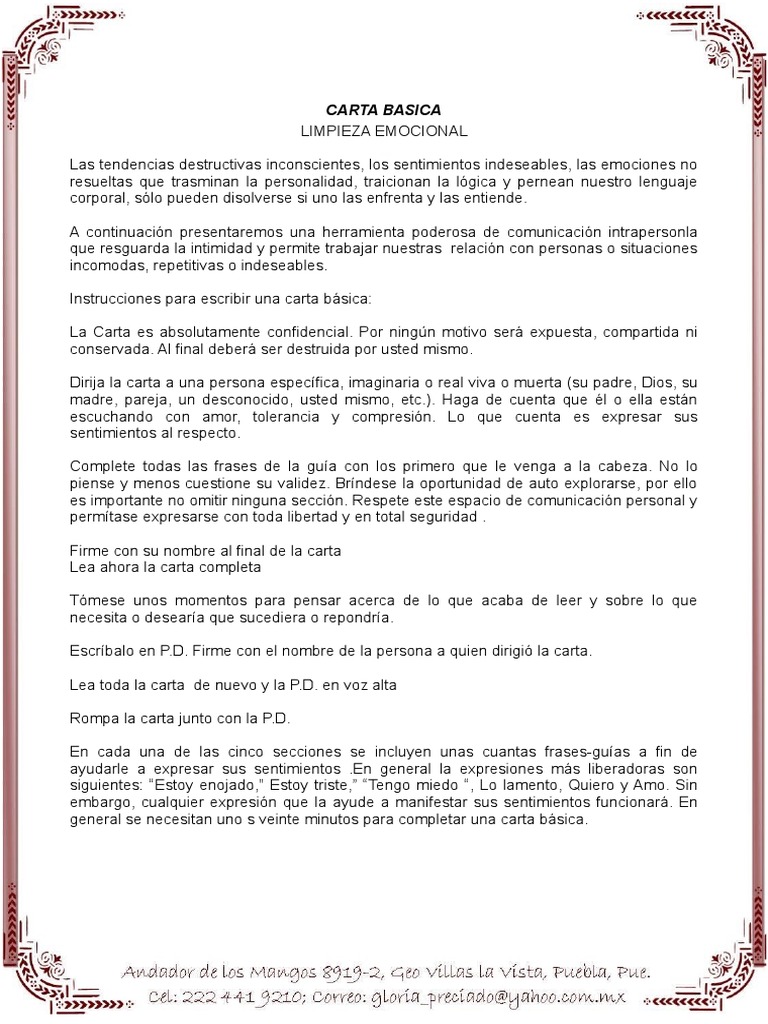 Carta Básica Emocional | PDF | Las emociones | Amor